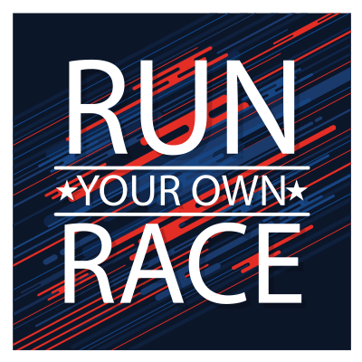 Πίνακας με φράσεις run your own race - Sticker Box